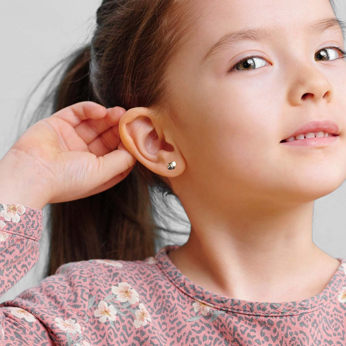 Boucles d'oreilles enfant Or Bicolore "Double Coeur" | Mes-bijoux.fr